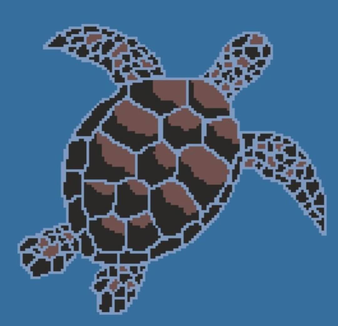 Hawksbill Sea Turtle, Crochet, Colorwork, Chart, Afghan, Pattern ...
