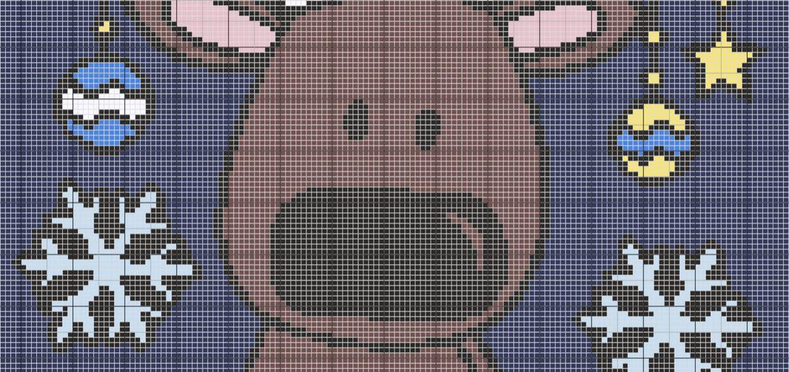 Christmas Reindeer, Winter, Holidays, Crochet, Colorwork, Chart, Afghan ...