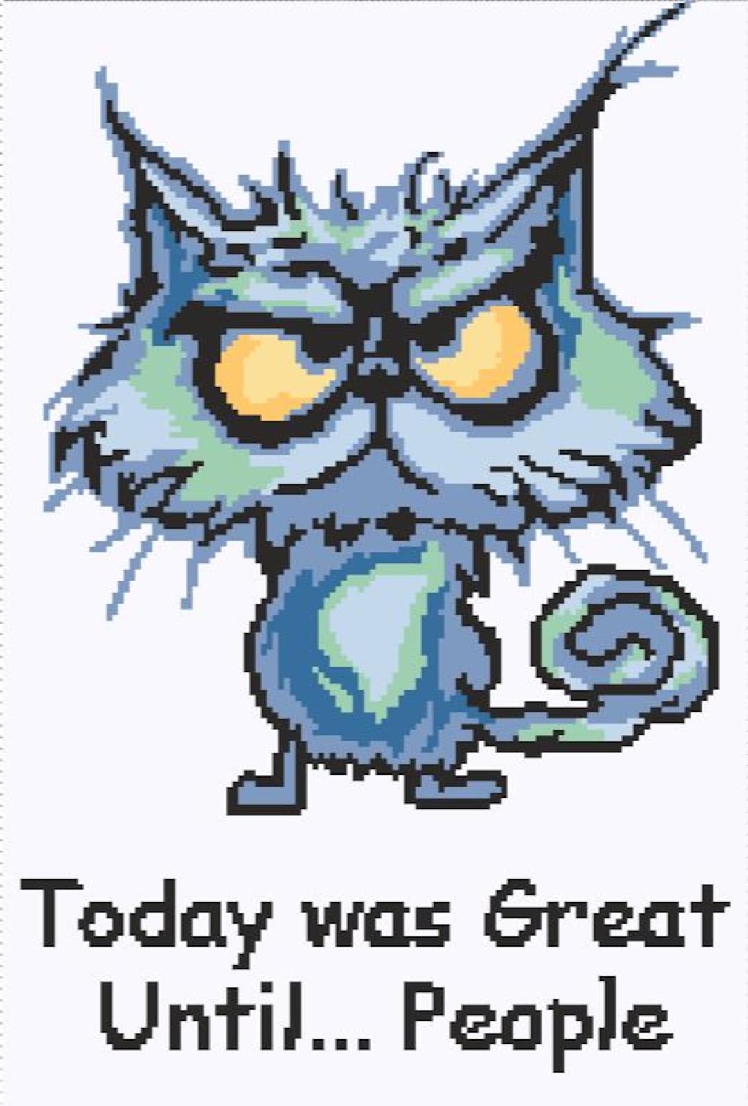 Grumpy Cat Crochet Blanket Pattern, Colorwork Chart (PDF) - Etsy
