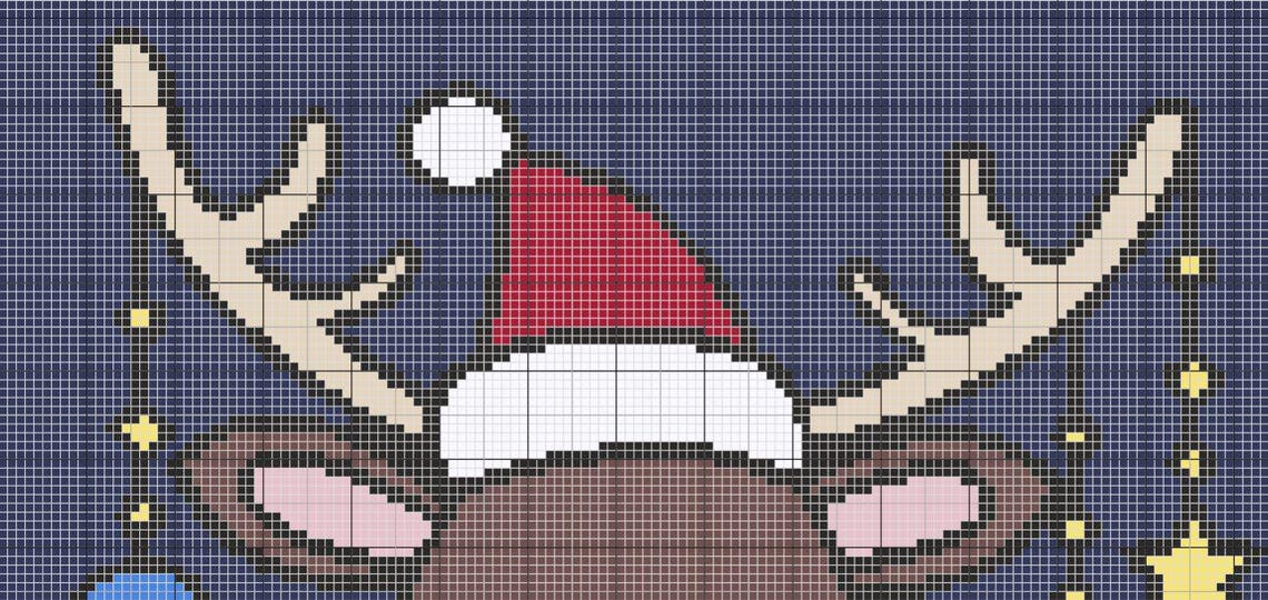 Christmas Reindeer, Winter, Holidays, Crochet, Colorwork, Chart, Afghan ...