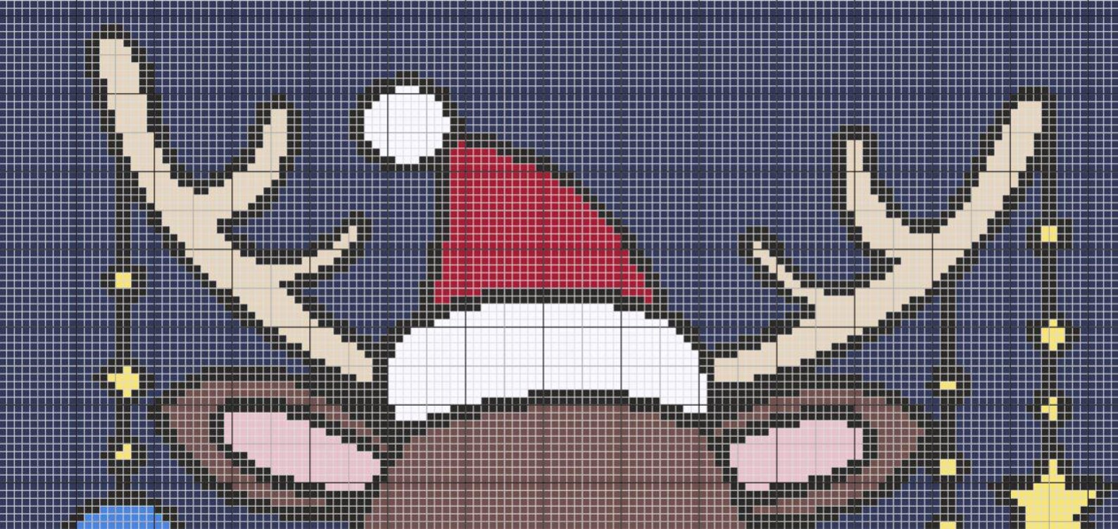 Christmas Reindeer, Winter, Holidays, Crochet, Colorwork, Chart, Afghan ...