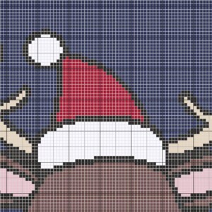 Christmas Reindeer, Winter, Holidays, Crochet, Colorwork, Chart, Afghan ...