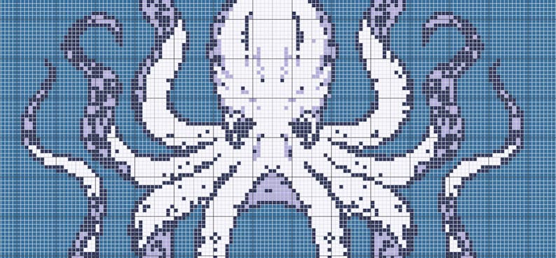 Octopus, Crochet, Colorwork, Chart, Afghan, Pattern, Blanket, Graphghan ...