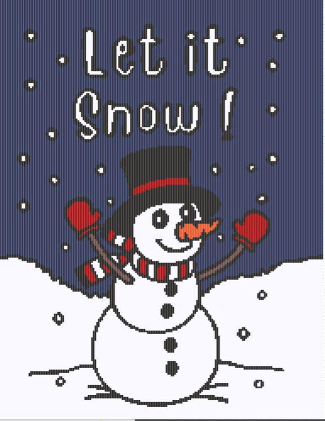 Snowman, Winter, Hanukah, Christmas, Crochet, Colorwork, Chart, Afghan ...