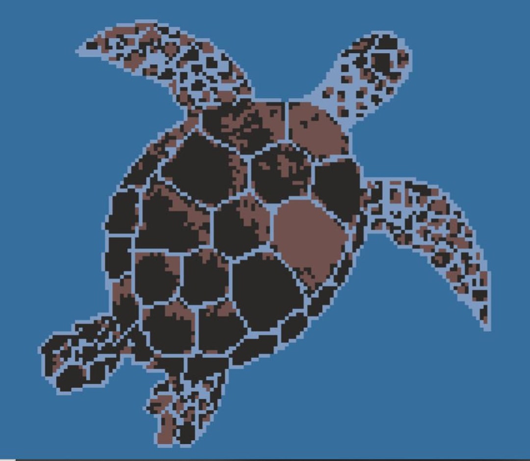 Sea Turtle, Crochet, Colorwork, Chart, Afghan, Pattern, Blanket ...