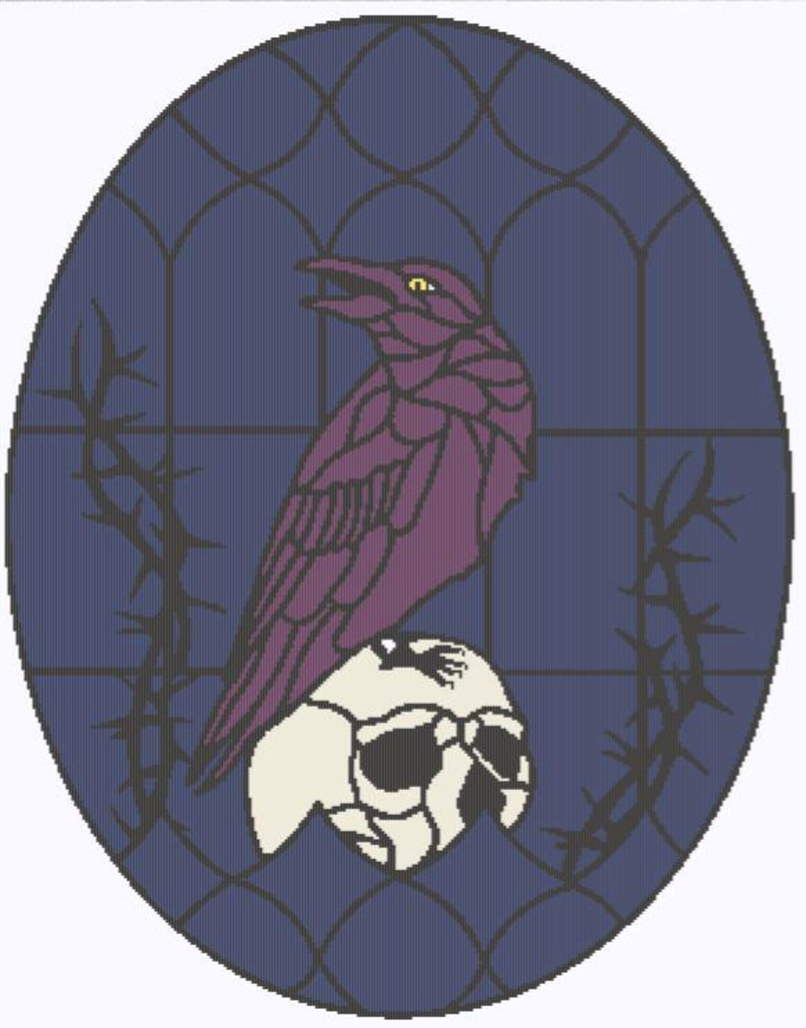 Raven and Skull, Halloween, Crochet, Colorwork, Chart, Afghan, Pattern ...