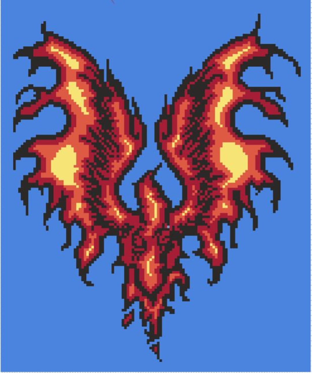 Phoenix on Fire Crochet, Colorwork, Chart, Afghan, Pattern, Blanket ...