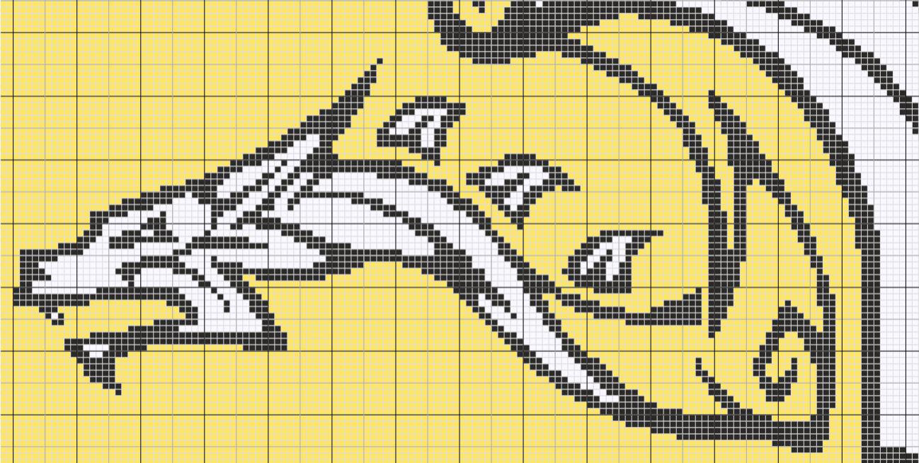 Viking Dragon, Crochet, Colorwork, Chart, Afghan, Pattern, Blanket ...