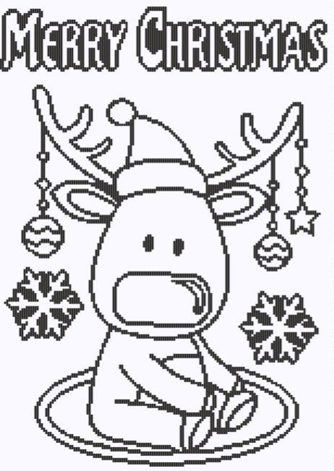 Christmas Reindeer, Winter, Holidays, Crochet, Colorwork, Chart, Afghan ...