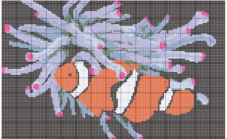 Clown Fish, Crochet, Colorwork, Chart, Afghan, Pattern, Blanket ...