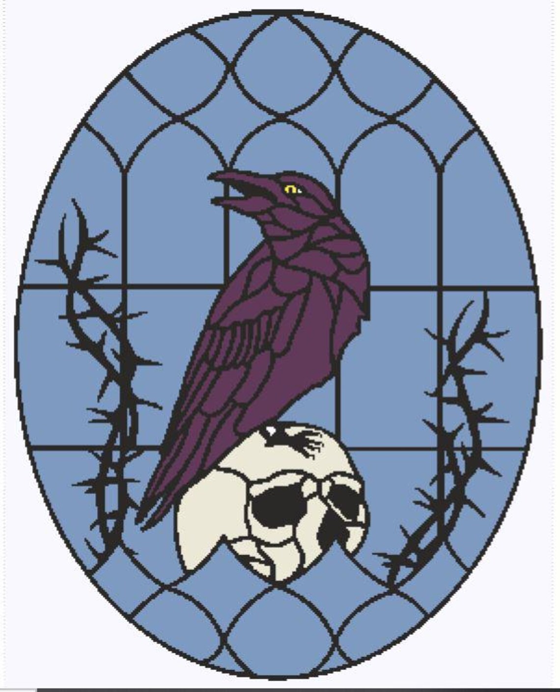 Raven and Skull, Halloween, Crochet, Colorwork, Chart, Afghan, Pattern ...