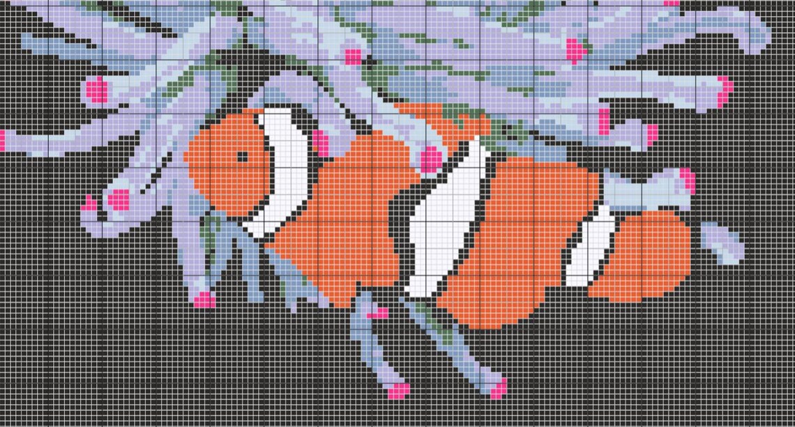 Clown Fish, Crochet, Colorwork, Chart, Afghan, Pattern, Blanket ...