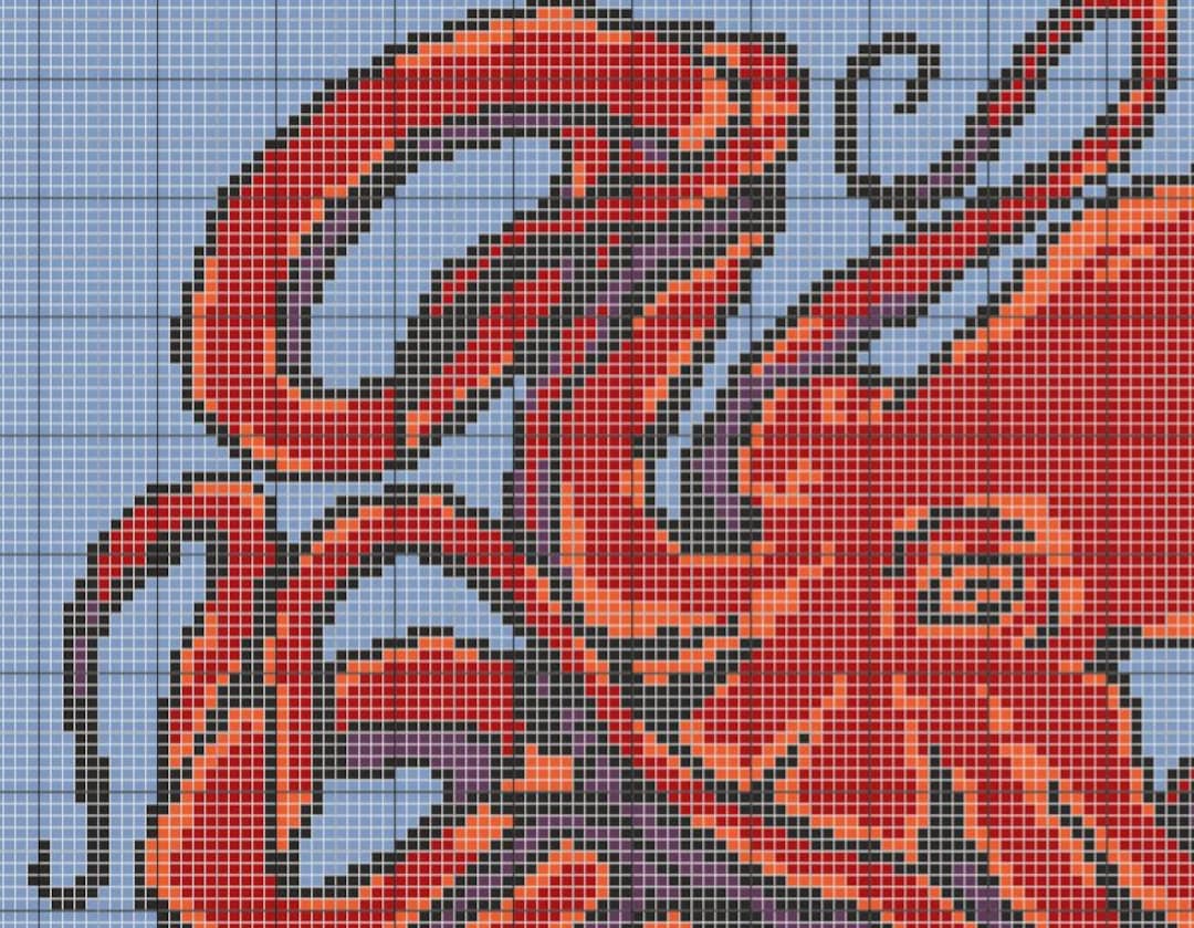 Pacific Red Octopus, Crochet, Colorwork, Chart, Afghan, Pattern ...