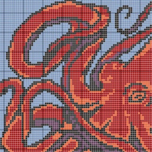 Pacific Red Octopus, Crochet, Colorwork, Chart, Afghan, Pattern ...