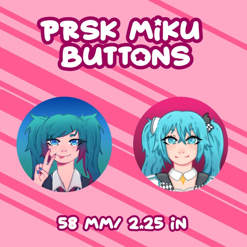 PREORDER PRSK Hatsune Miku Buttons - Etsy