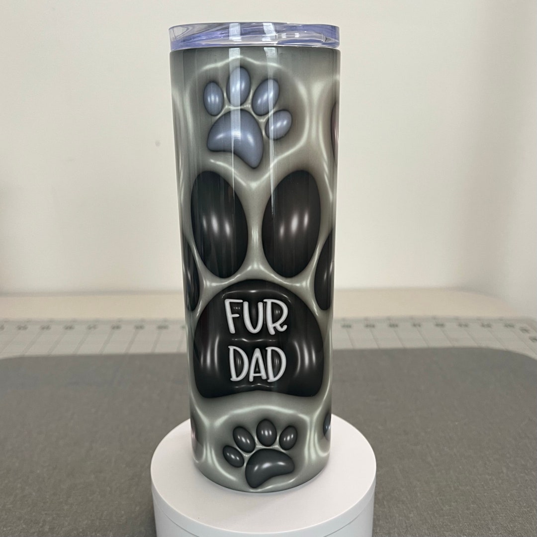 Original Design Handmade 3D Puff fur Dad Skinny 20oz Stainless Steel ...