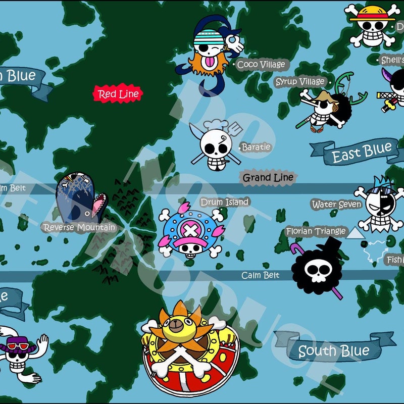 One Piece World Map - Etsy UK
