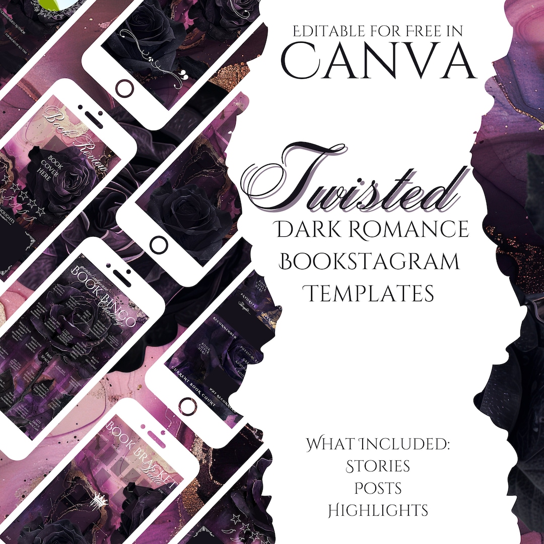 Twisted Dark Romance Bookstagram Templates - Etsy