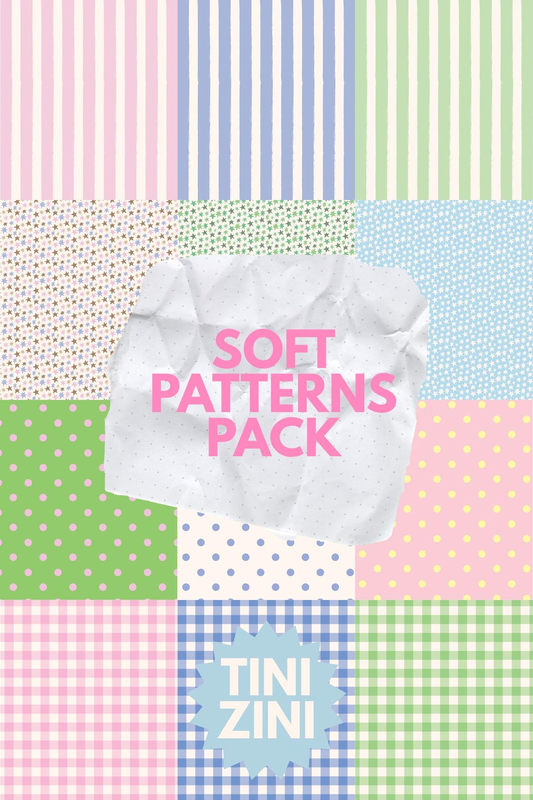 Soft Patterns Pack - 12 Junk Journal Patterns Background Scrapbooking ...