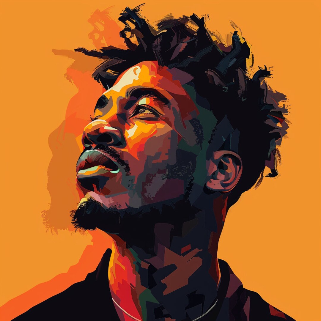 Black Man Art Print, Low Fade Portrait (digital Download) - Etsy