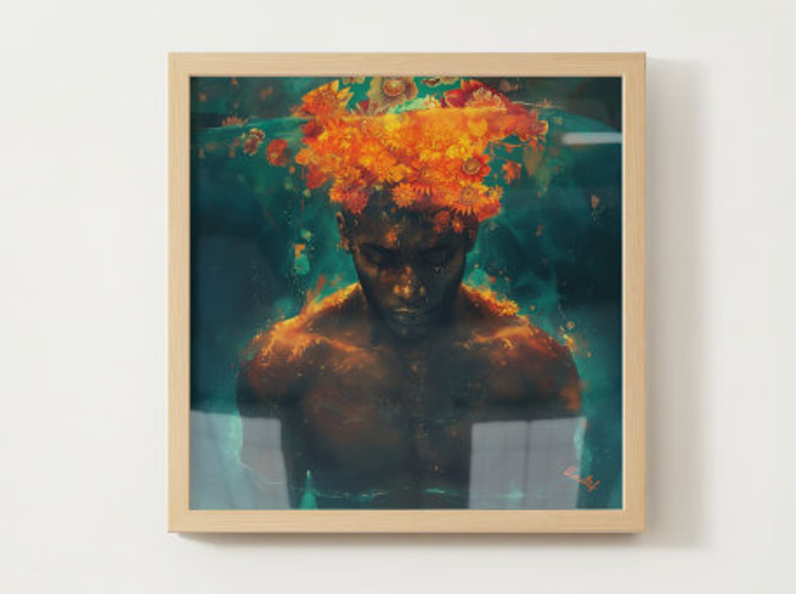 Immersion of Flowers Art, Black Art Prints, Black People Art, Black Boy ...
