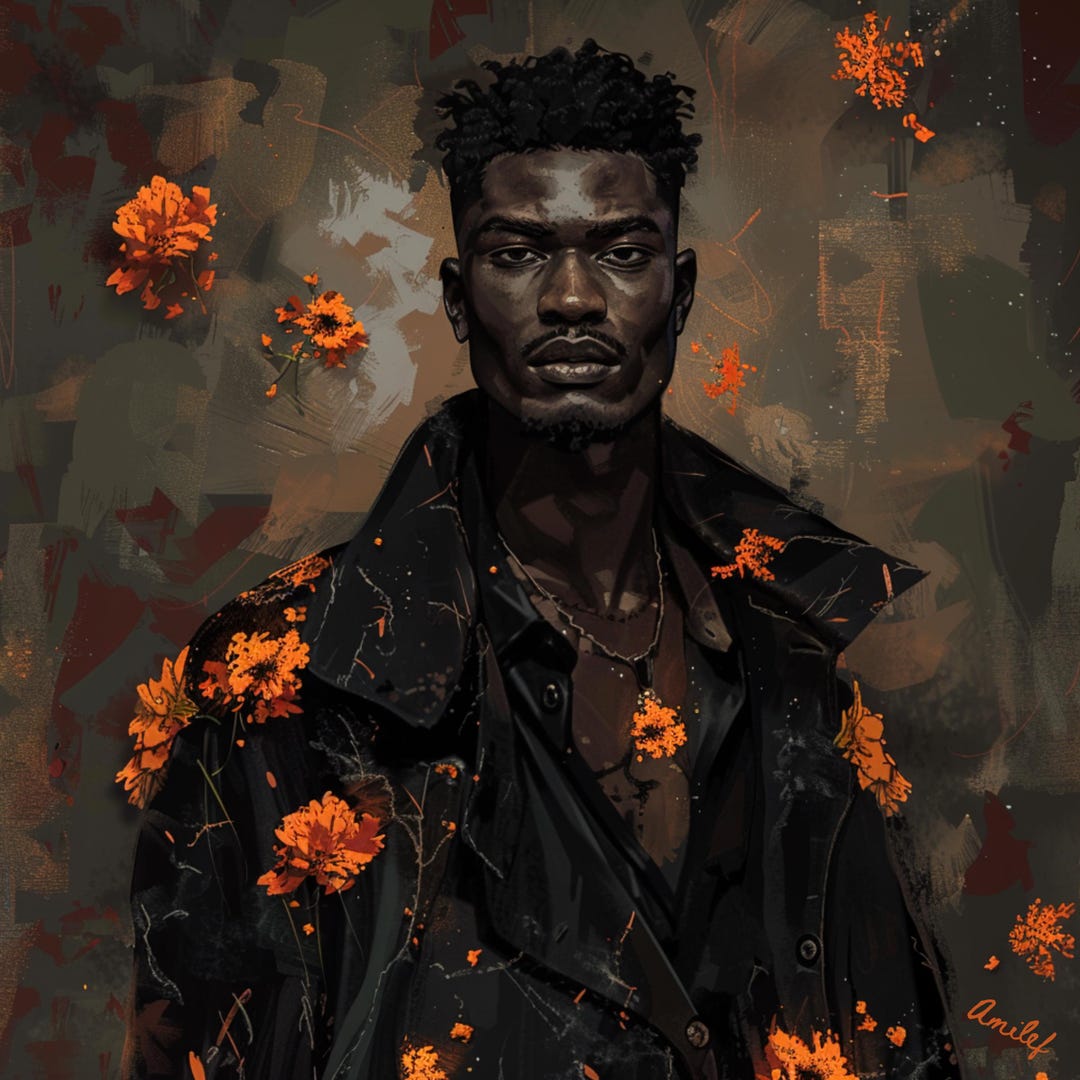 Man of the War Flowers Wall Art, Black Art Prints, Black Boy Art ...