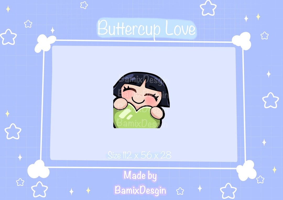 Cute Powerpuff Girl Buttercup Love Emote | Heart Emote | Twitch Emote ...