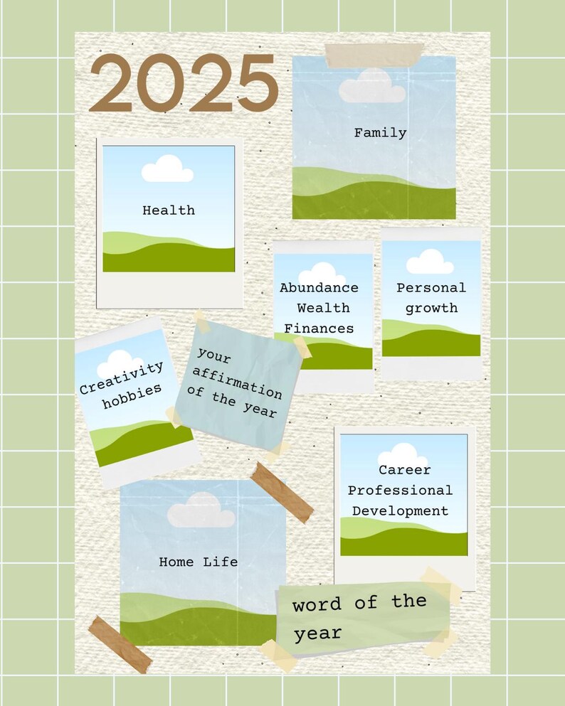 Digital Canva Vision Board Template - Etsy