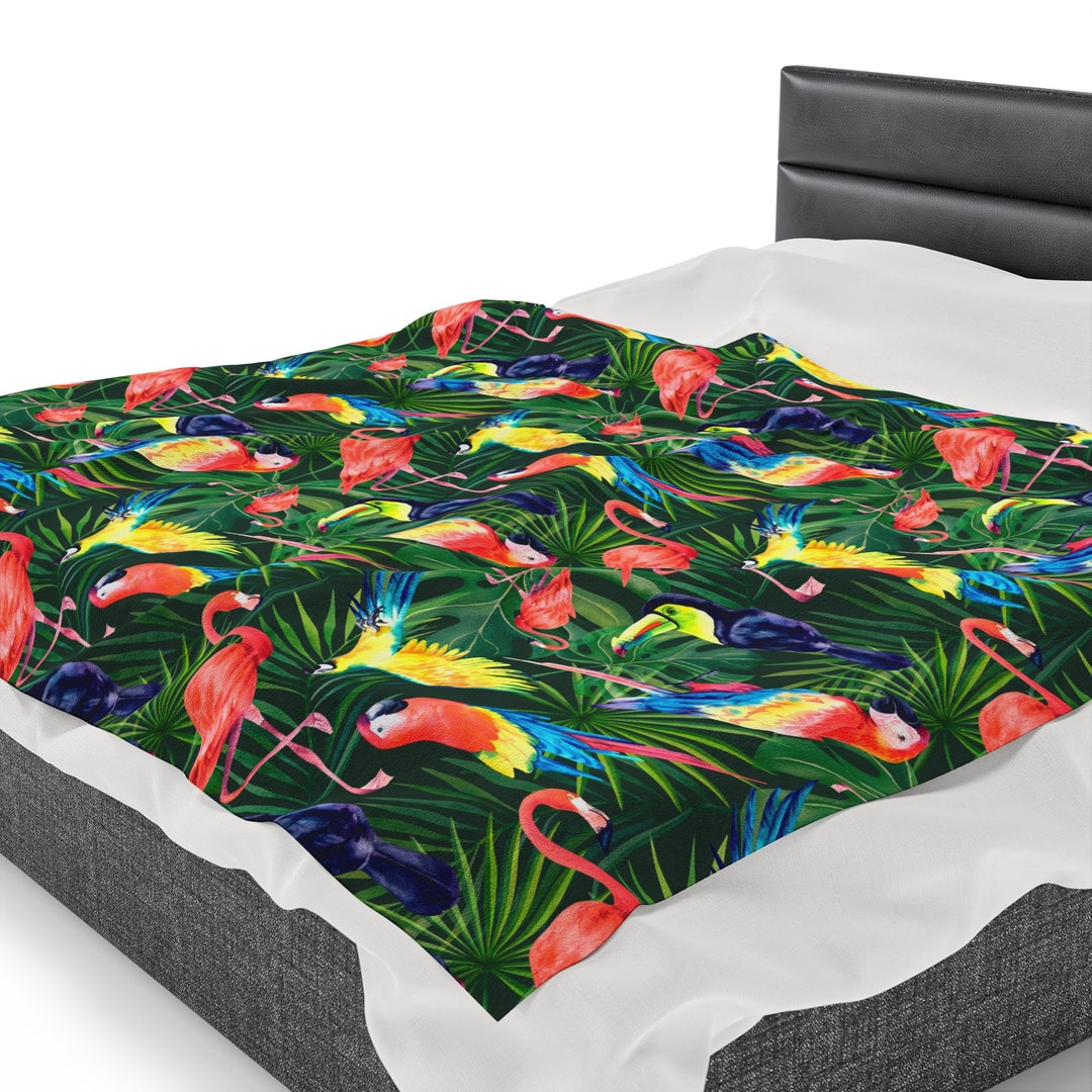 Parrot Throw Fuzzy Plush Soft Blanket Bird Lover Blanker Songbird ...