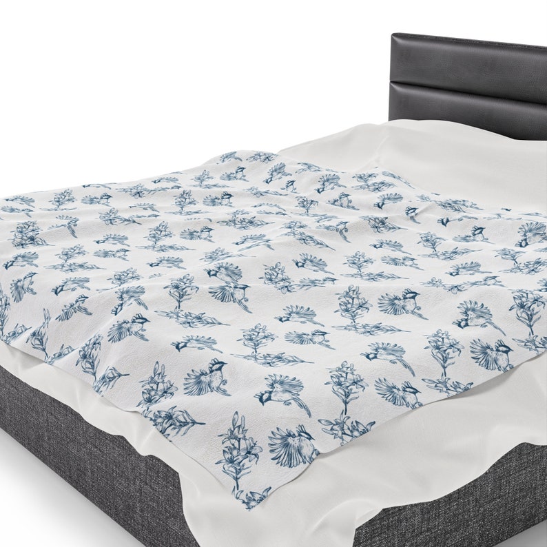 Blue Jay Throw Fuzzy Plush Soft Blanket Bird Lover Blanker Songbird ...