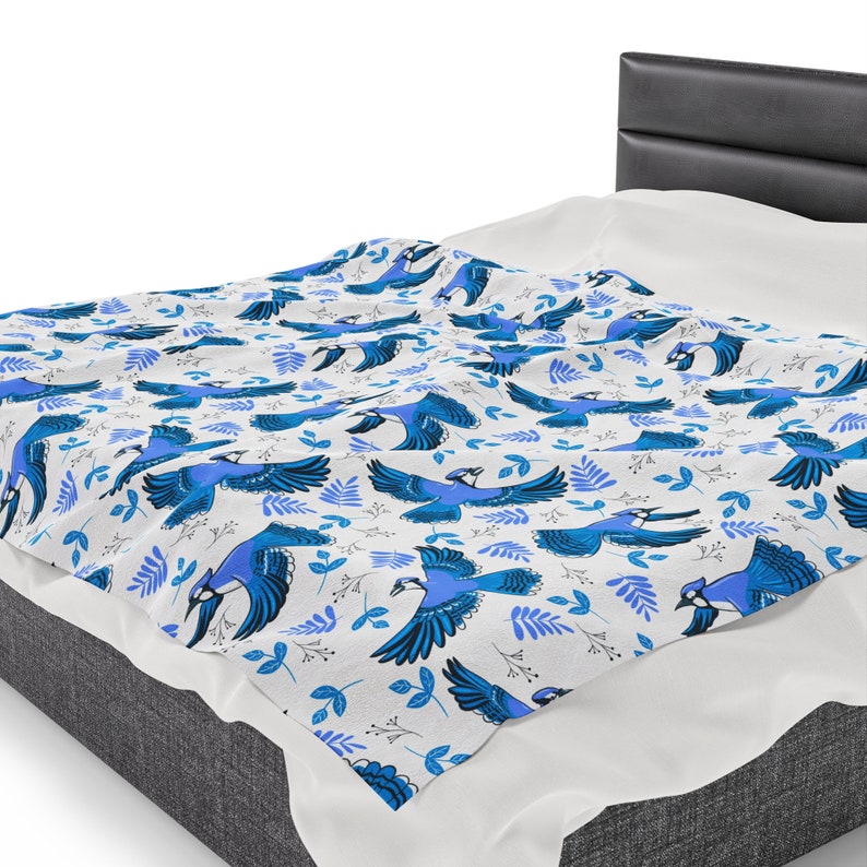 Blue Jay Throw Fuzzy Plush Soft Blanket Bird Lover Blanker Songbird ...