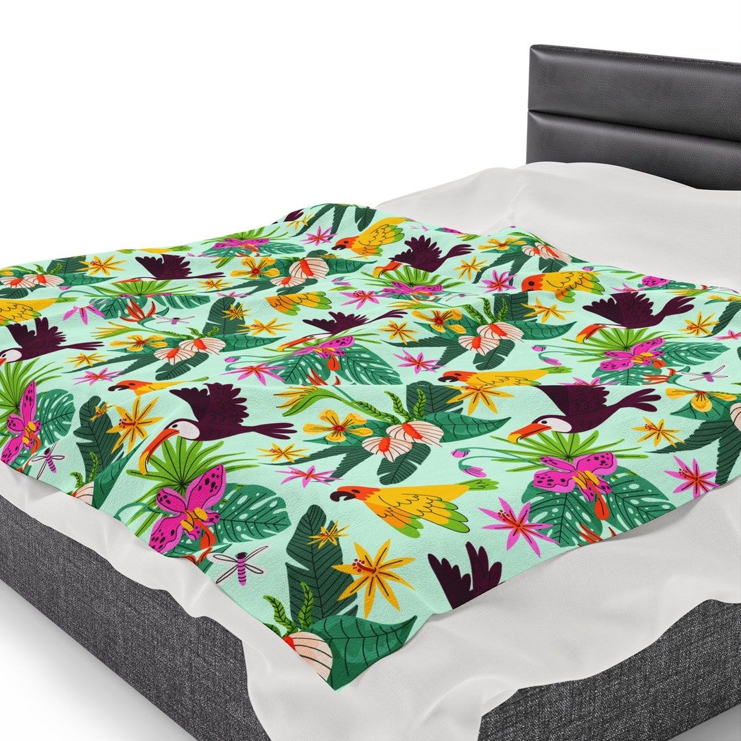 Parrot Throw Fuzzy Plush Soft Blanket Bird Lover Blanker Songbird ...