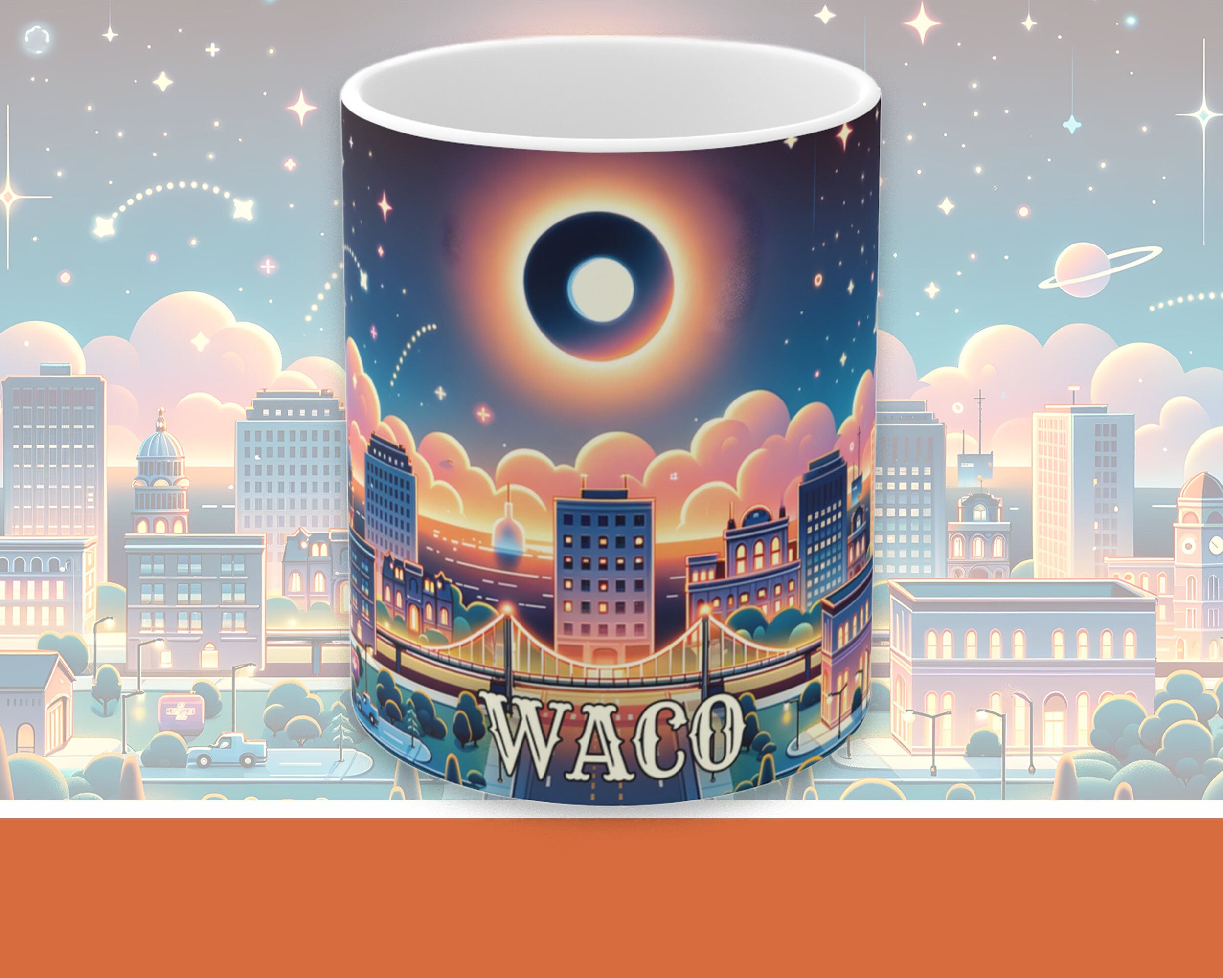 Texas Eclipse Mug, Eclipse 2024 Mug, Waco Texas 2024 Solar Eclipse Mug ...