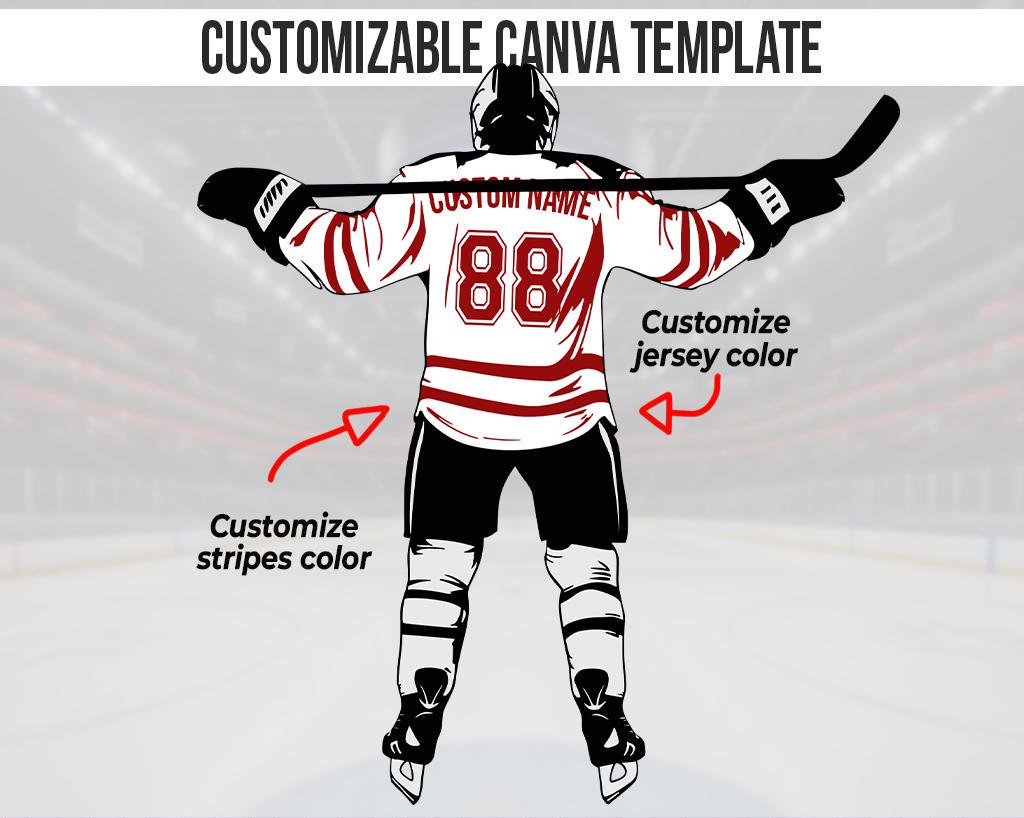 Canva Editable Ice Hockey Template Graphic Hockey Player Template ...