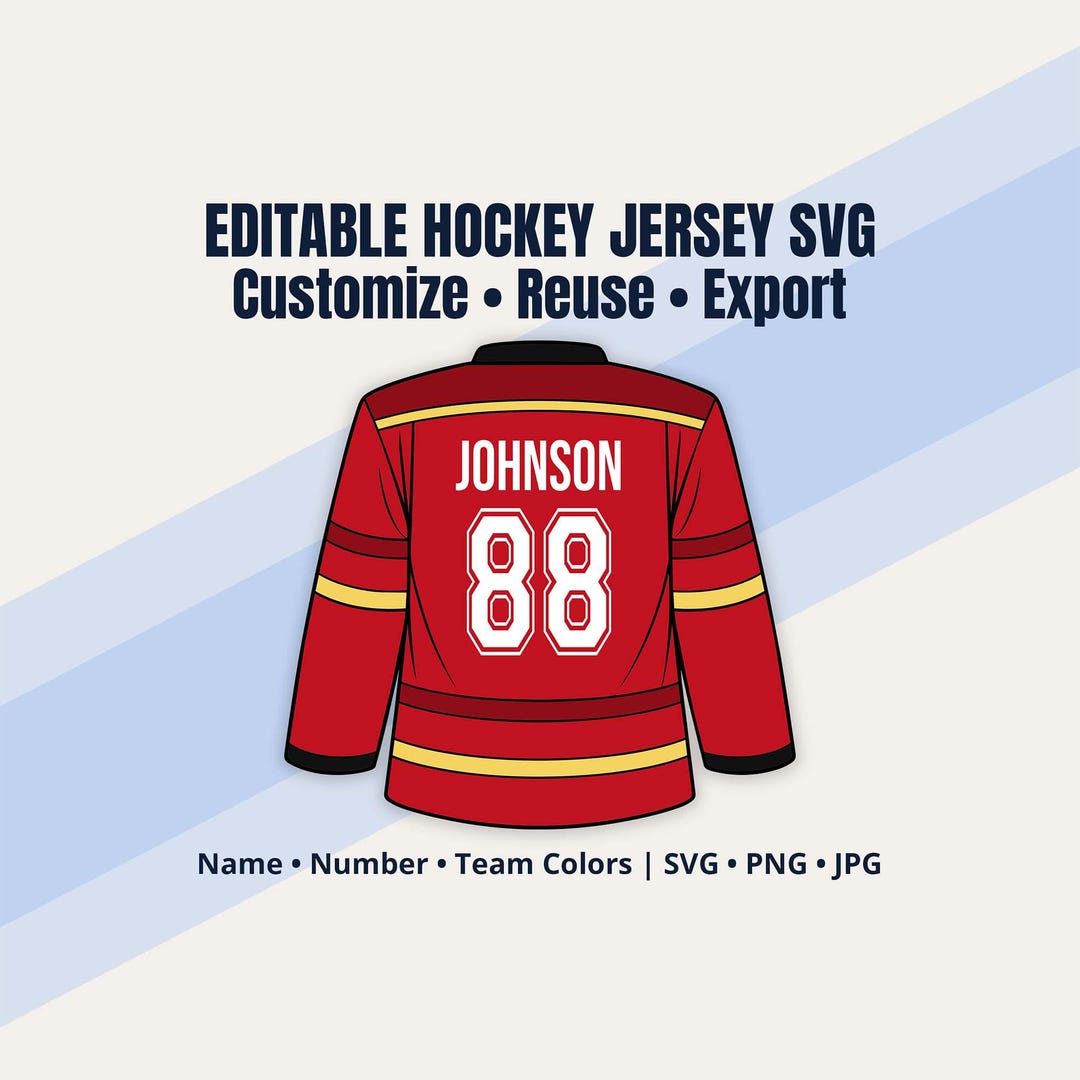 Customizable Hockey Jersey SVG, Personalized Hockey Jersey Name and ...