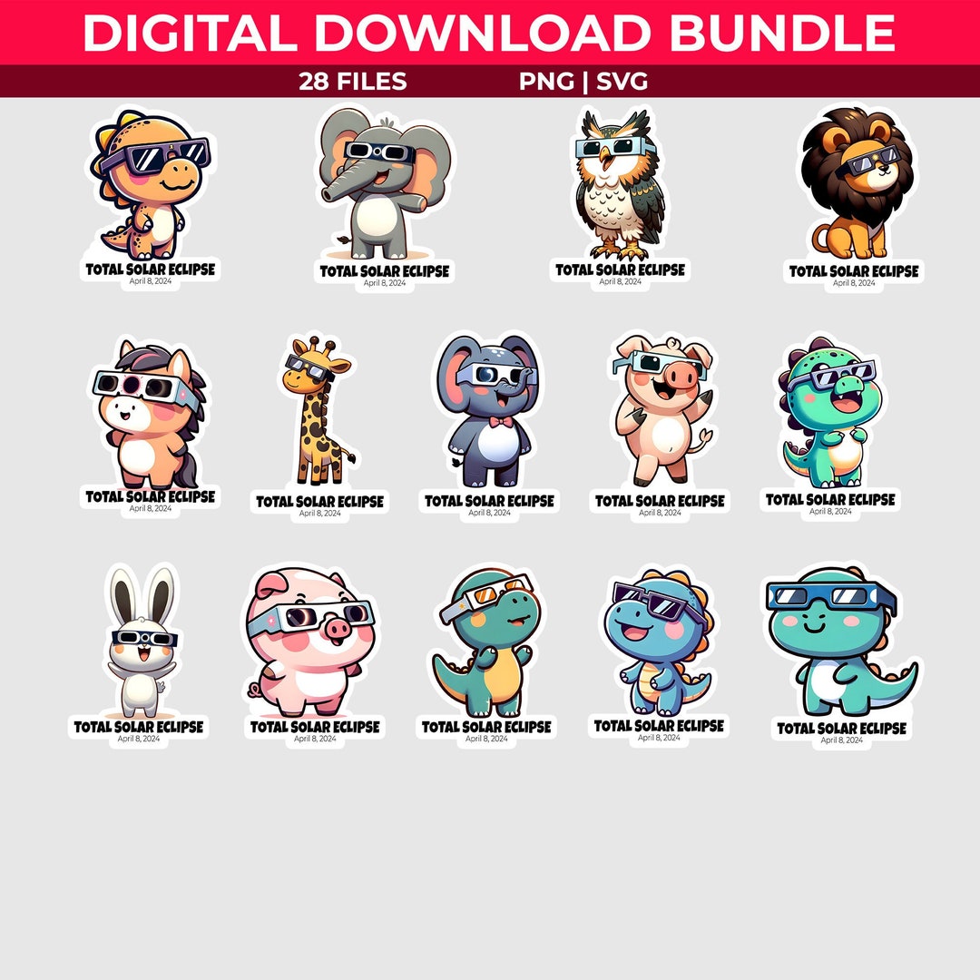 Total Solar Eclipse Digital Download Bundle 28 File Design Pack of ...