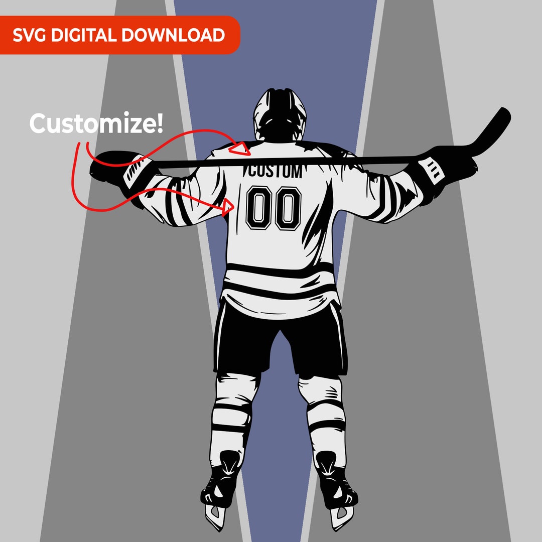 Hockey SVG, Hockey Player SVG, Male Hockey Player With Customizable ...