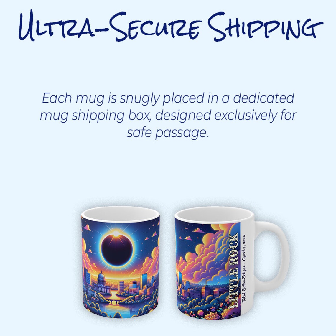 Little Rock, Arkansas 2024 Solar Eclipse Mug, Arkansas Eclipse Mug for ...