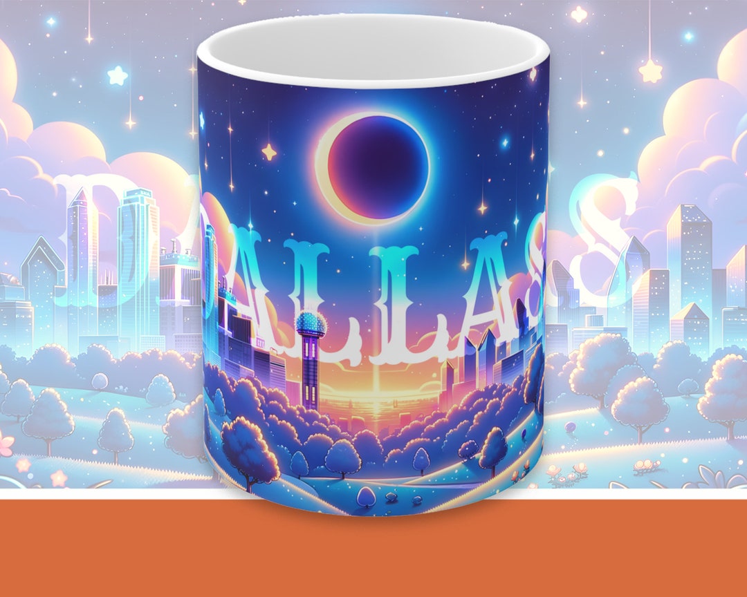 Texas Eclipse Mug, Eclipse 2024 Mug, Dallas Texas 2024 Solar Eclipse ...