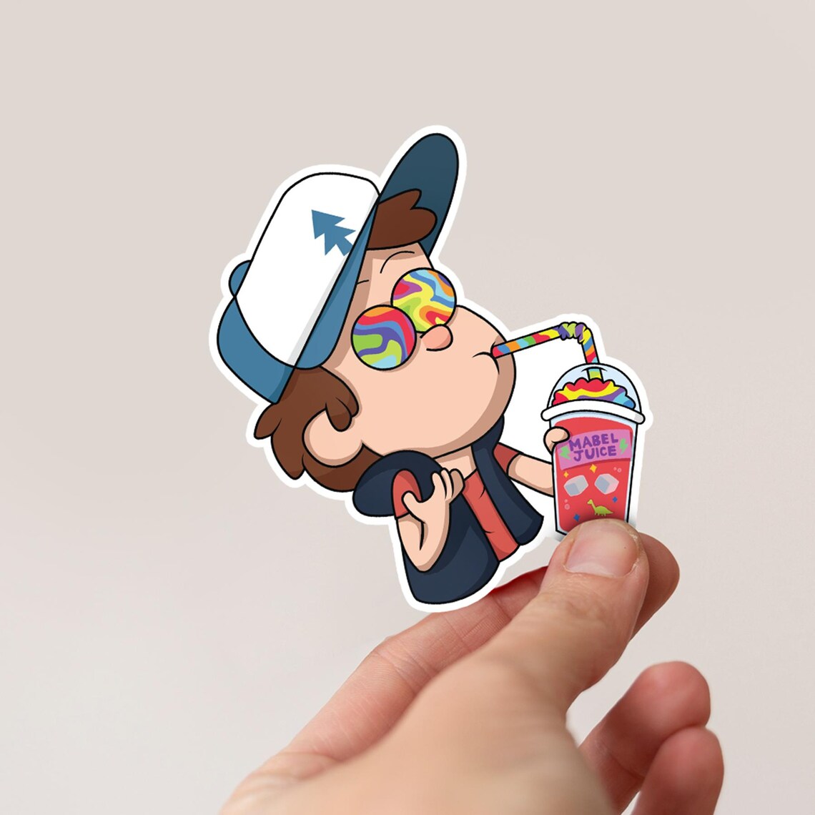 Gravity Falls Trippy Dipper Sticker Laminated Vinyl Sticker Psychedelic ...