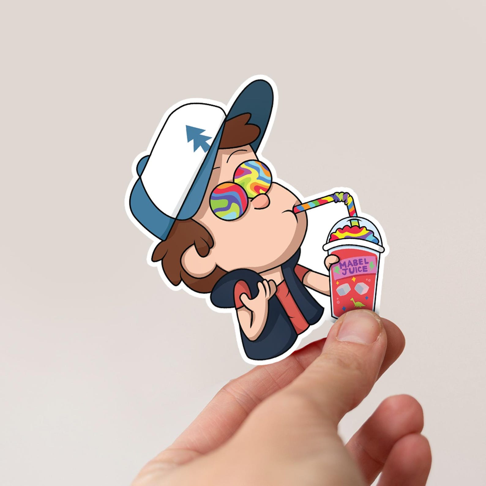 Gravity Falls Trippy Dipper Sticker Laminated Vinyl Sticker Psychedelic ...