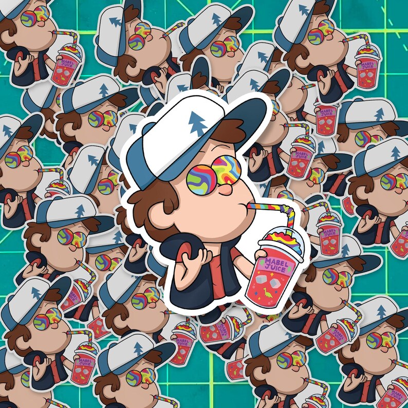 Gravity Falls Trippy Dipper Sticker Laminated Vinyl Sticker Psychedelic ...