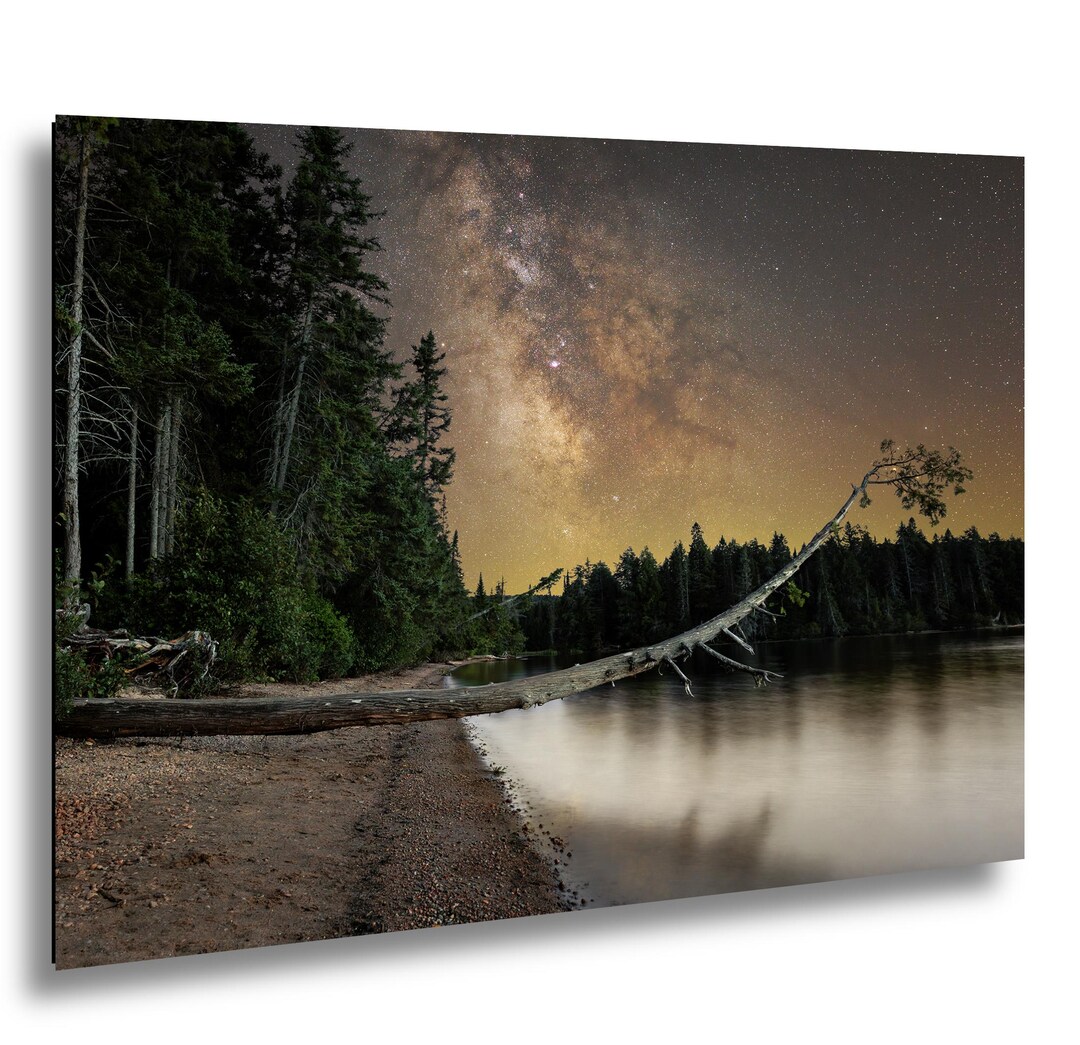 Beach Tree Nightscape-milky Way Over Lake of Two Rivers— Algonquin ...