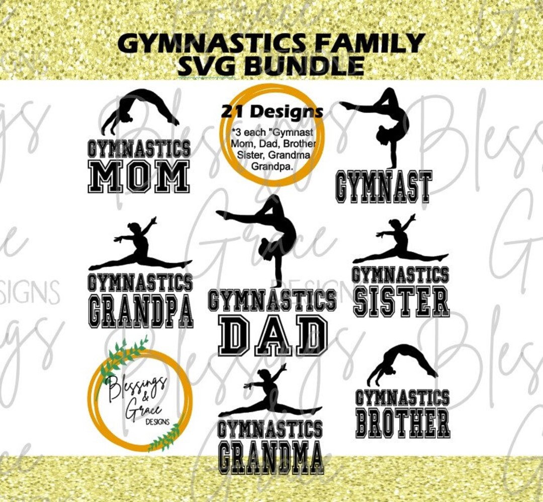 Gymnastics Family, Gymnast, Gymnastics Mom, Gymnastics Dad, SVG, Bundle ...
