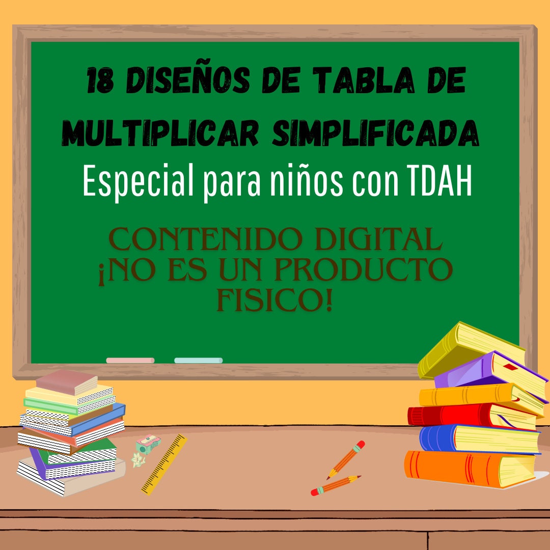 Simplified Multiplication Tables for Children With ADHD - Etsy