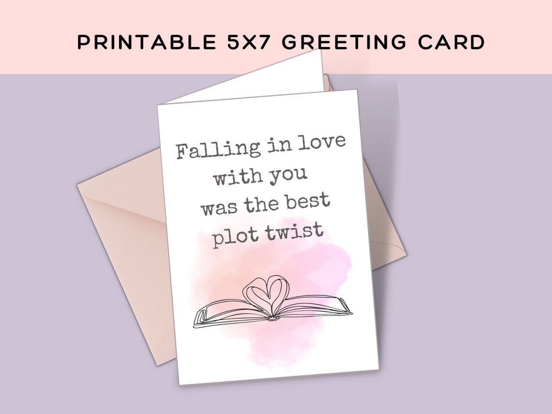 Best Plot Twist Printable Greeting Card || Greeting Cards for Book ...