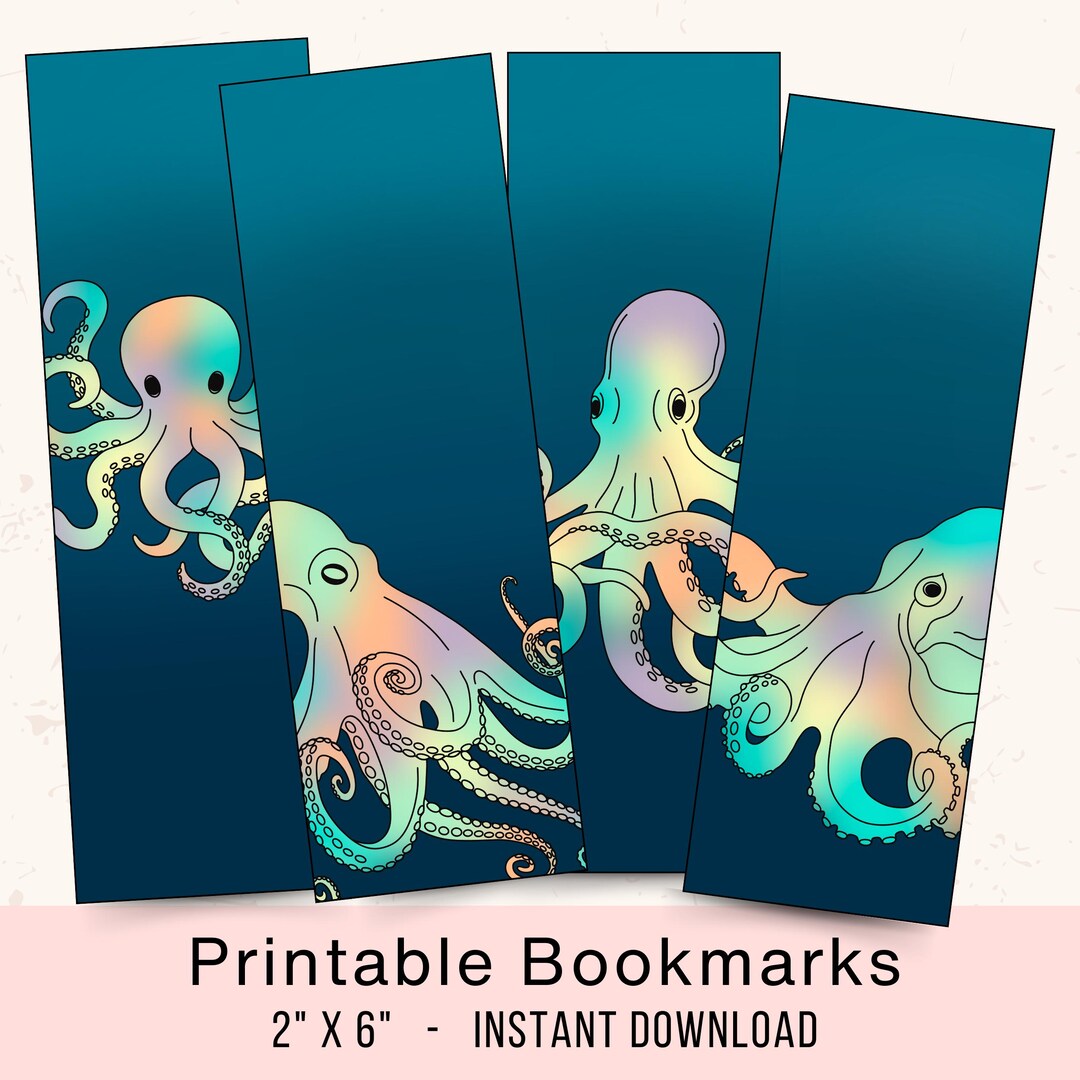 Octopus Bookmarks || Under the Sea Bookmarks || Printable Bookmark ...