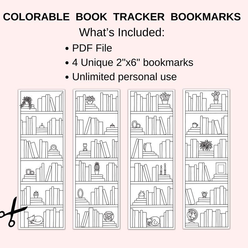 Book Tracker Bookmarks || Printable Bookmarks || Coloring Bookmarks ...