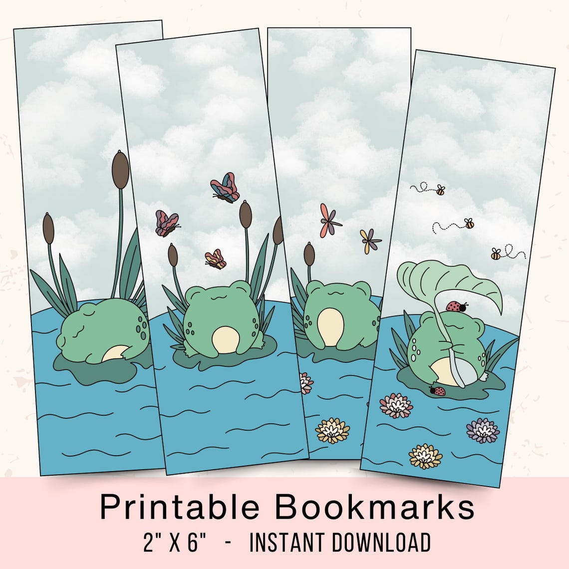Frog Bookmarks || Cute Bookmarks || Printable Bookmarks || Digital ...