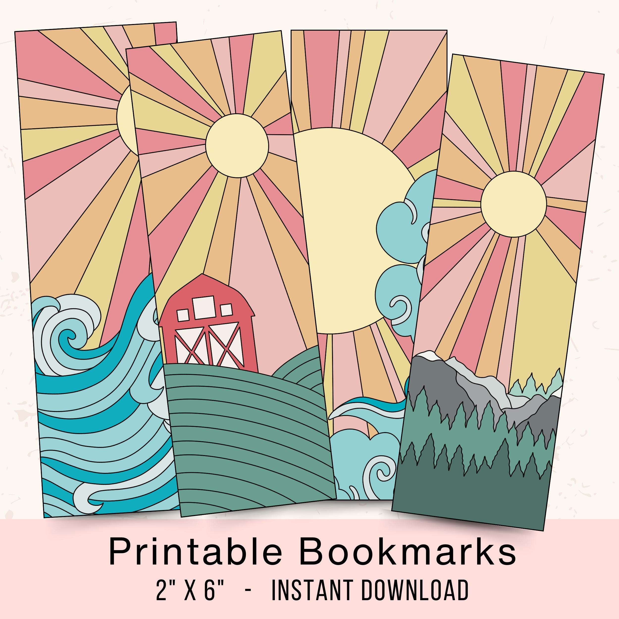 Printable Sunset Bookmarks || Printable Bookmarks || Digital Bookmark ...